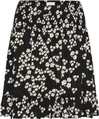 Kaffe Femme, Jupes, Multicolore, Taille: 44 FR Jupe Petit Fleur Noir/Craie/Rouge