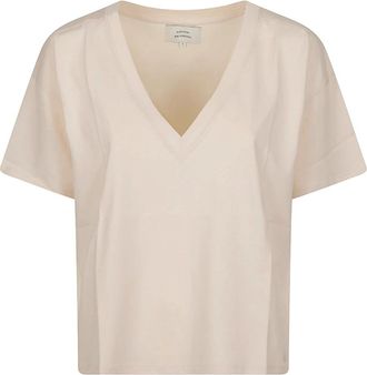 Loulou Studio Femme, Tops, Beige, Taille: 40 FR Faaa LDS V Neck T-Shirt