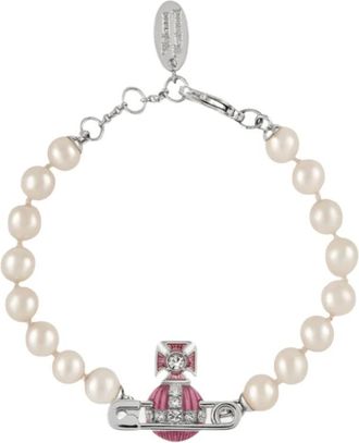 Vivienne Westwood Femme, Accessoires, Beige, Taille: ONE Size Kitty Pearl Bracelet