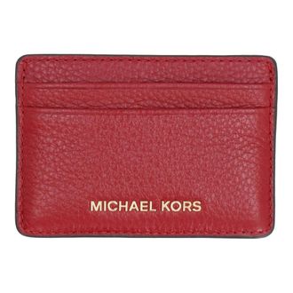Michael Kors Femme, Accessoires, Rouge, Taille: ONE Size Porte-cartes en cuir avec d&eacute;tail logo