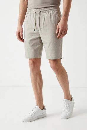 Only & Sons Chinoshorts ONLY & SONS ONSCAPRI SLIM SLUB CHINO SHORTS OTL, Herren, Gr. M, N-Gr, beige (silber lining), Web, Obermaterial: 98% Baumwolle, 2% Elasthan