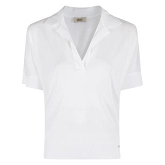Herno Femme, Blouses et Chemises, Blanc, Taille: 36 FR Polo Glam Knit en blanc