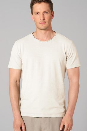 Hempage Hempage Herren vegan T-Shirt Rolled Hem Off White