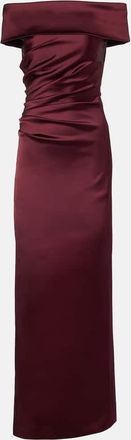 Max Mara Robe longue Opaco à encolure bardot