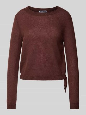 Review Rundhals Pullover mit Tunnelzug