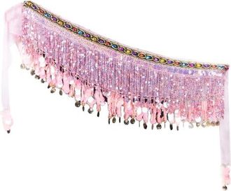Generic Ceinture Danse Orientale Femme, &Eacute;charpes de Hanche de Danse du Ventre Fille Foulard Belly Dance Foulard &agrave; Sequins Dor&eacute; &Eacute;charpe D&eacute;guisement Mousseline 