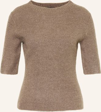 OPUS Strickshirt Pedgi Mit Glitzergarn beige