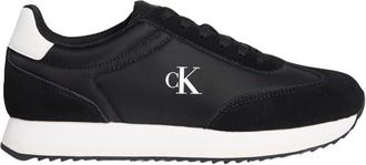 Calvin Klein Baskets Femme Laceup en Cuir, Noir (Black/Bright White), 40