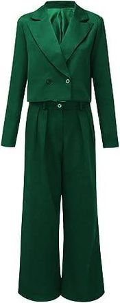 Generico 2 Pièces Femmes Tailleur Affaires Formelle Fêtes Blazer & Pantalon Élégant Cérémonie Complet Blazer Couleur Unie Bureau Travail Tailleur Grande Taille