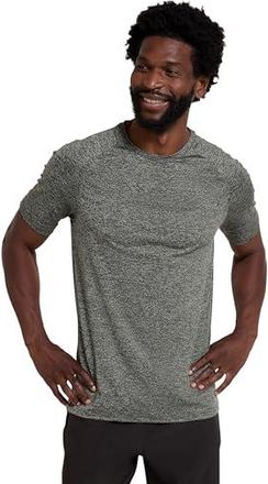 Mountain Warehouse T-Shirt à Rayures IsoCool Agra pour Homme - Protection UV - Léger et Respirant - Séchage Rapide - pour Voyages, randonnée, Course, Vacances Kaki Foncé