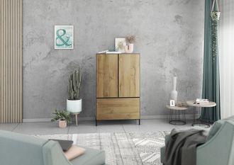 BMG Möbel Schrank Set 3 teilig Modul+ individuell frei montierbar mit Softclose wandhängend oder stehend optimal für Schlafzimmer Esszimmer oder Wohnzimmer (Wei