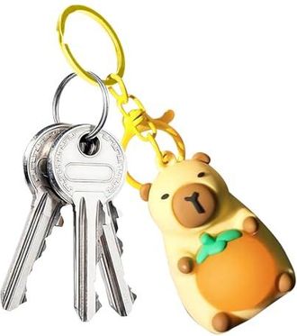 Generic Capybara Porte-cl&eacute;s LED - Pendentif animal amusant lumineux, jouet couineur r&eacute;aliste doux au toucher avec fonction lumineuse, figurine robuste fabriqu