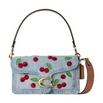 Coach Femme, Sacs, Bleu, Taille: ONE Size Tabby Shoulder Bag 26 With Cherry Embroidery