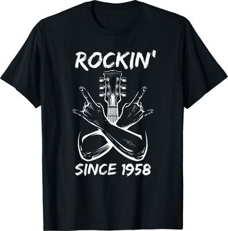 BDAZ Rockin Since 1958 Rockgitarre zum 68. Geburtstag 68 Jahre alt T-Shirt