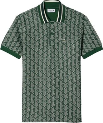 Lacoste Homme, Tops, Multicolore, Taille: XL Polo Jacquard Monogramme Coupe Classique
