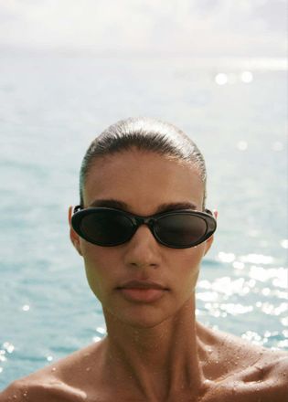 Mango Lunettes de soleil monture plastique noir - Femme - Taille unique - MANGO