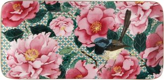 Maxwell & Williams HV0174 Platte eckig 25 x 12 cm - TC Silk Road, Porzellan glatt, in Geschenkbox - Blumen-Motiv - Blau