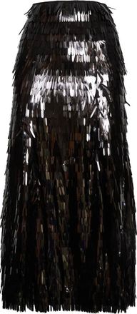 Self Portrait Femme, Jupes, Noir, Taille: 34 FR Sequin-Embroidered Maxi Skirt