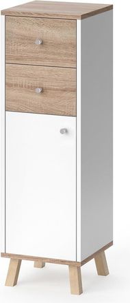 Vicco Midischrank Wei&szlig; Senyo 30x95x30 cm - Badezimmerm&ouml;bel, Viel Stauraum f&uuml;r Badutensilien