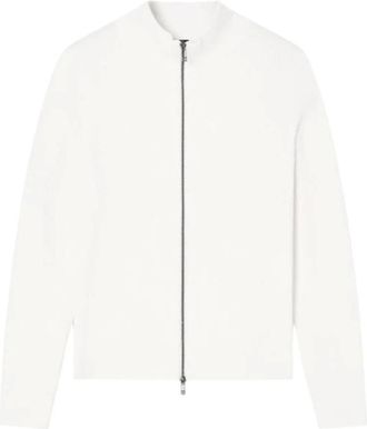 A|X Armani Exchange Homme, Pulls, Blanc, Taille: XS Full Zip Ribbed Cardigan
