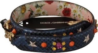 Dolce & Gabbana Exotischer Lederkristall-Schulterriemen - - Bags - Damen - Blau - ONE SIZE