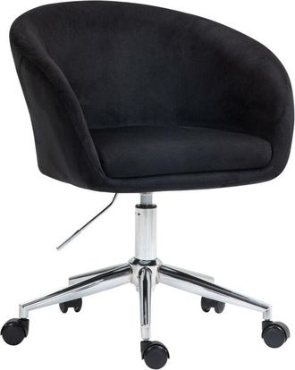 SVITA Svita - louisa chaise de bureau en velours noir, réglable en hauteur