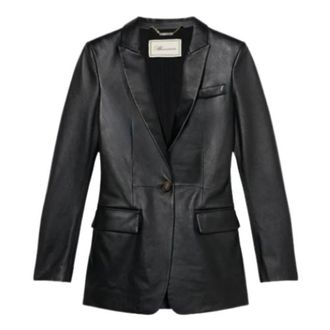 Blumarine Veste Nappa simple boutonnage - Femme - Vestes - Noir - Taille: 36 FR