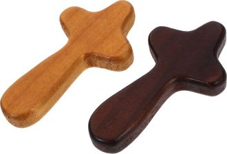 Cabilock 12 St&uuml;ck Teiliges Kleine Holzkreuze aus Kiefernholz Handliche Glatte Tischdekoration f&uuml;r Gebet und Meditation Religi&ouml;se Kreuzform f&uuml;r Kirche Wohnzimme