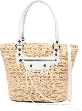 Balenciaga sac cabas Le City Basket médium - Tons neutres