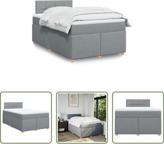 vidaXL vidaXL Taschenfedern - Boxspringbett mit Matratze Hellgrau 120x200 cm Stoff