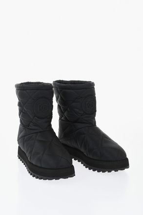 Dolce & Gabbana Gesteppte Nylonstiefeletten Mit Logo-Patch Dolce & Gabbana