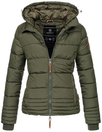 Marikoo Designer Damen Winter Jacke Steppjacke Winterjacke Stepp gesteppt B668 [B668-Sol-Forest-Green-Gr.S]