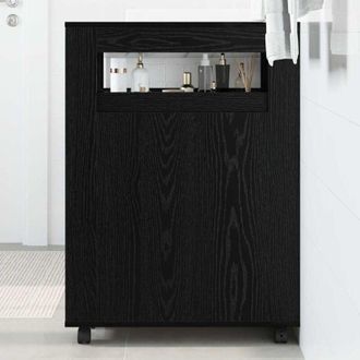 vidaXL Cabinet de Salle de Bain &Eacute;troite Ch&ecirc;ne noir 65 x 23 x 87 cm Vidaxl