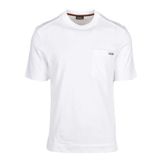 Ermenegildo Zegna Homme, Tops, Blanc, Taille: 3XL T-shirt en coton pour homme