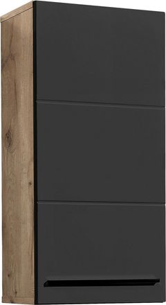 MID.YOU Mid.you H&auml;ngeschrank, Schwarz, Eiche, Holzwerkstoff, 1 F&auml;cher, einzeln stellbar, 34x70x23 cm, h&auml;ngend, Badezimmer, Badezimmerschr&auml;nke, H&auml;ngeschr&auml;nke