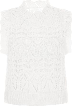 Dreimaster Dreimaster Pullunder Frauen Wei&szlig;