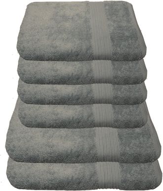 Julie Julsen Handtuch Set 2X Duschtuch 4X Handtuch Silbergrau/in 23 Farben erh&auml;ltlich weich und saugstark