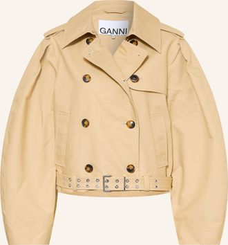Ganni Trench-Jacke Mit Nieten beige