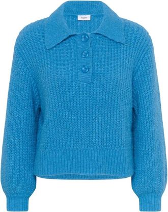 Saint Tropez TabbathaSZ Polopullover - - Knitwear - Damen - Blau - S