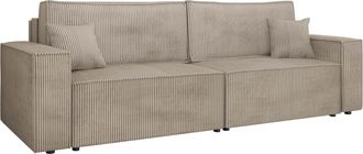 Mirjan24 Schlafsofa mit 2 Bettkasten Kobaro Cord, Couch mit Schlaffunktion, 3 Sitzer Sofa, Bettsofa Polstersofa Couchgarnitur (Poso 02)