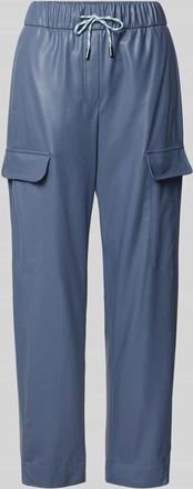 Marc Cain Straight Fit Hose in Leder-Optik mit Pattentaschen