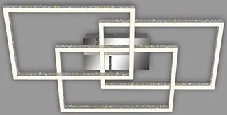 Briloner Leuchten - LED Deckenleuchte mit Glitzereffekt, Deckenlampe Dimmbar, Schwenkbar Warmweißes Licht, LED Frame, Alu-Chrom