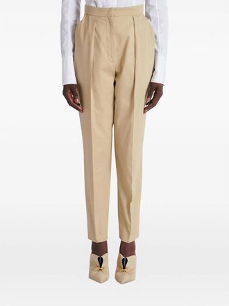 Balmain High-Waist Tailored with Dart Detailing Trousers - Beige