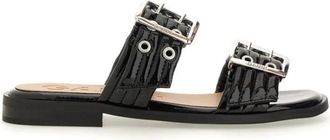 Ganni Sandalen - Sandal With Buckle - Gr. 36 (EU) - in Schwarz - für Damen