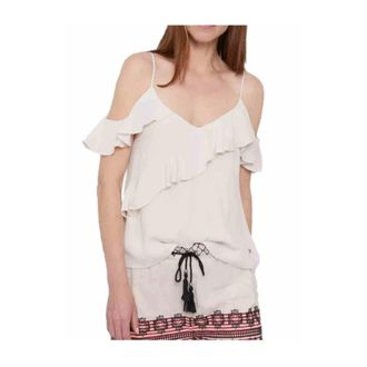 Pepe Jeans London &Auml;rmellose Spitzen - - Tops - Damen - Beige - M
