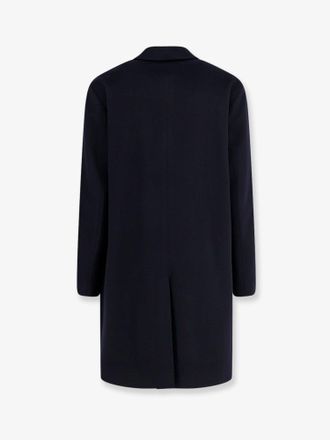 Hev&ograve; Mens Coat Cassano Virgin Wool Blue