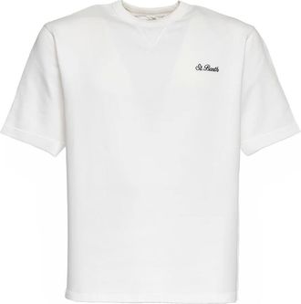 MC2 Saint Barth Homme, Tops, Blanc, Taille: S SweaT-shirt &agrave; col rond et manches courtes