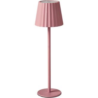 Beliani Lampe de Table Moderne Int&eacute;rieur Ext&eacute;rieur en Aluminium M&eacute;tal Rose Pastel Pombeiro