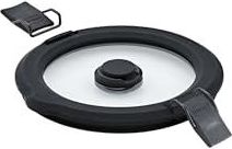 Rösle Vakuumdeckel FLEXX 2GO 0,4 L rund mit Clips, Sicherheitsglas mit Silikonrand und Vakuumventil, aromadicht, transparent/schwarz