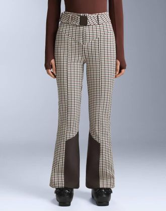 Oysho Wasserabweisende, ausgestellte Skihose in Hellrosa mit Muster und hohem Bund